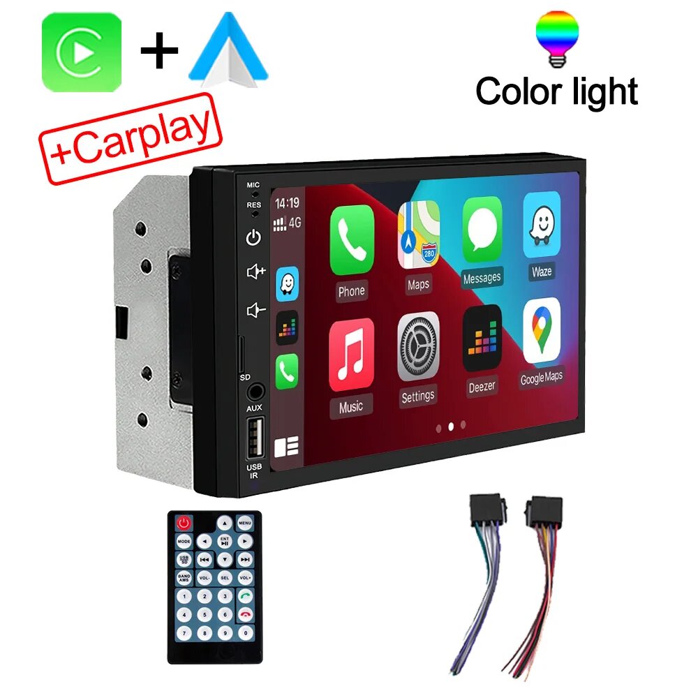 2Din 7-дюймовый HD-экран Full Touch Carplay Android Auto Car Raido Мультимедийный 7011 Carplay