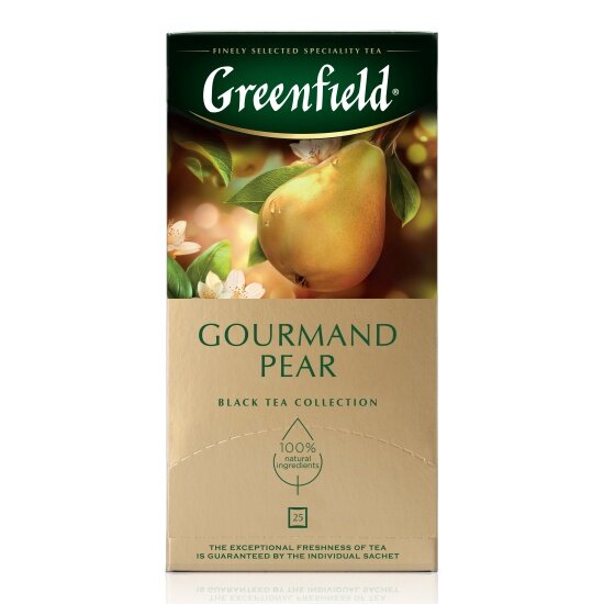 Чай Greenfield Gourmand Pear, черный ароматизированный, 25 пакетиков