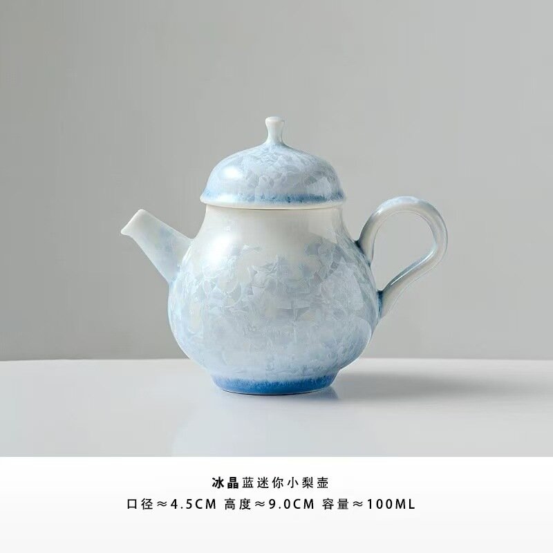 Кристальная глазурь, чашка мастера с цветочным рисунком, одиночная чашка, синяя, личная чайная чашка, керамическая чашка для дегустации, чашка для кунг-фу чая