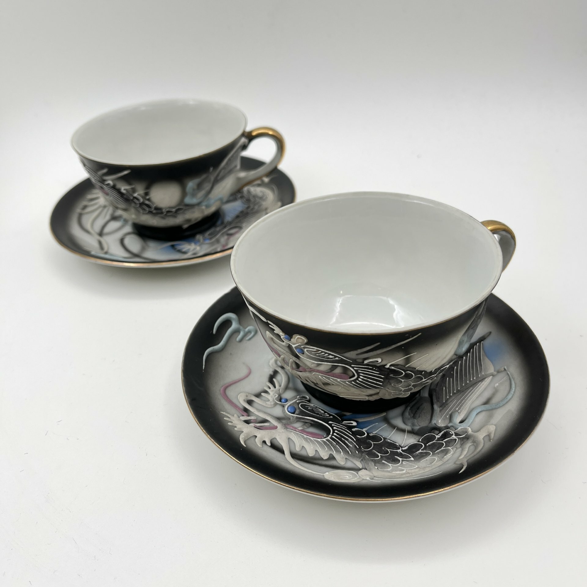 Набор из 2-х чайных пар "Дракон", Lux Porcelain FAHD M.K, фарфор, бисквит, роспись