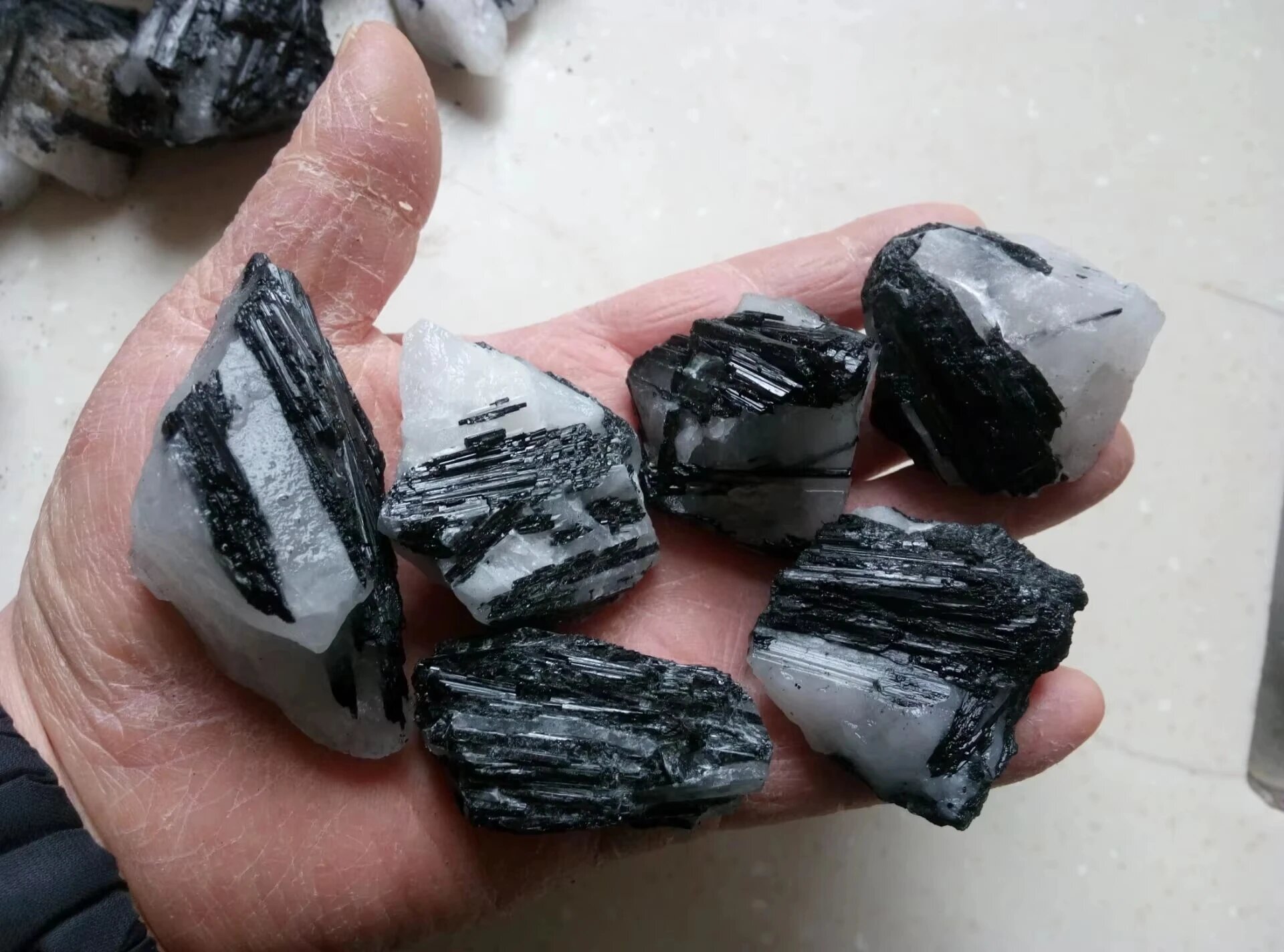 Черный турмалин 1000г BASILOSAURUS 1pcs(30-50mm)