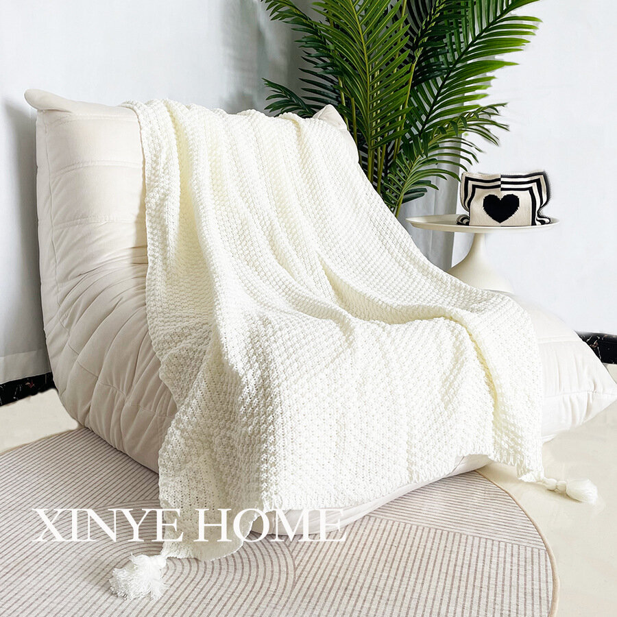 2026 Новейшая накидка на диван в скандинавском стиле, одеяло для офиса, вязаное одеяло с кисточками, шерстяное повседневное одеяло для дивана, шаль