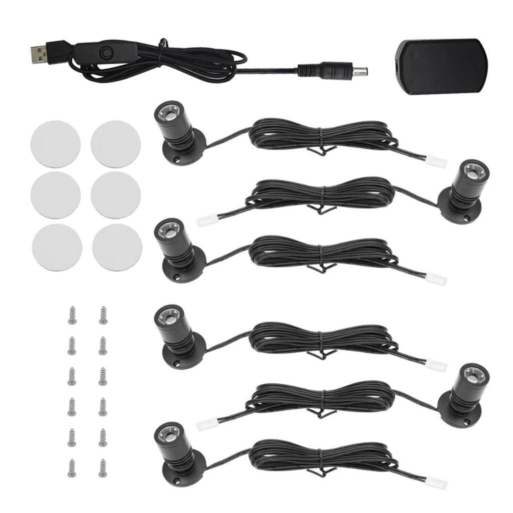 Светодиодная подсветка для макияжа, 6 шт, Теплый свет