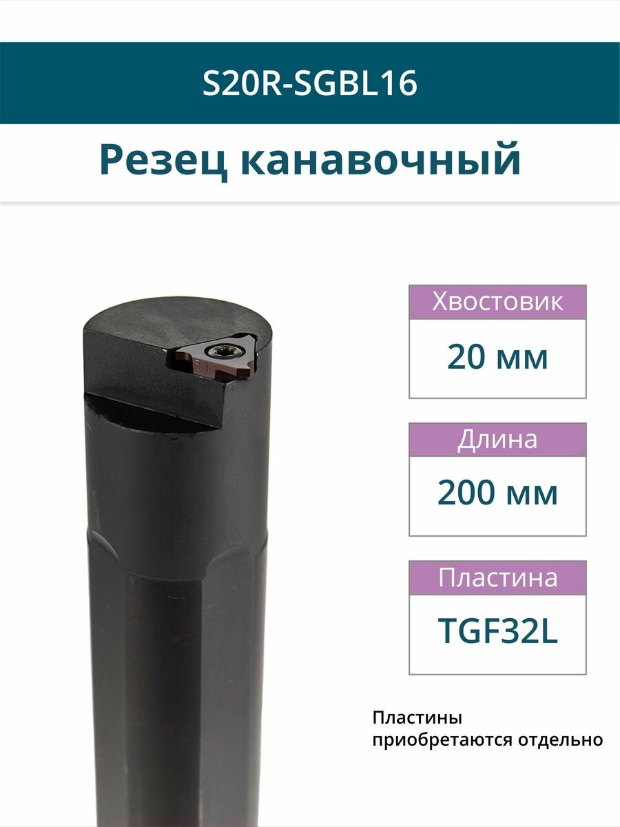 S20R-SGBL16 резец канавочный 20 мм левый внутренний / пластина TGF32L