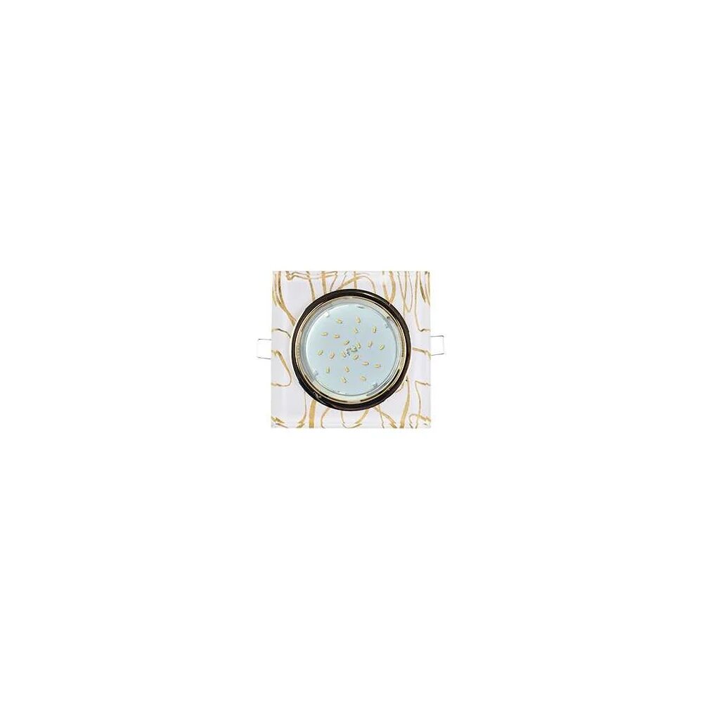 Светильник Ecola Gx53 h4 5311 glass стекло квадрат скошенный край золото - золото на белом 38x120x120 (к+) FG53SNECH