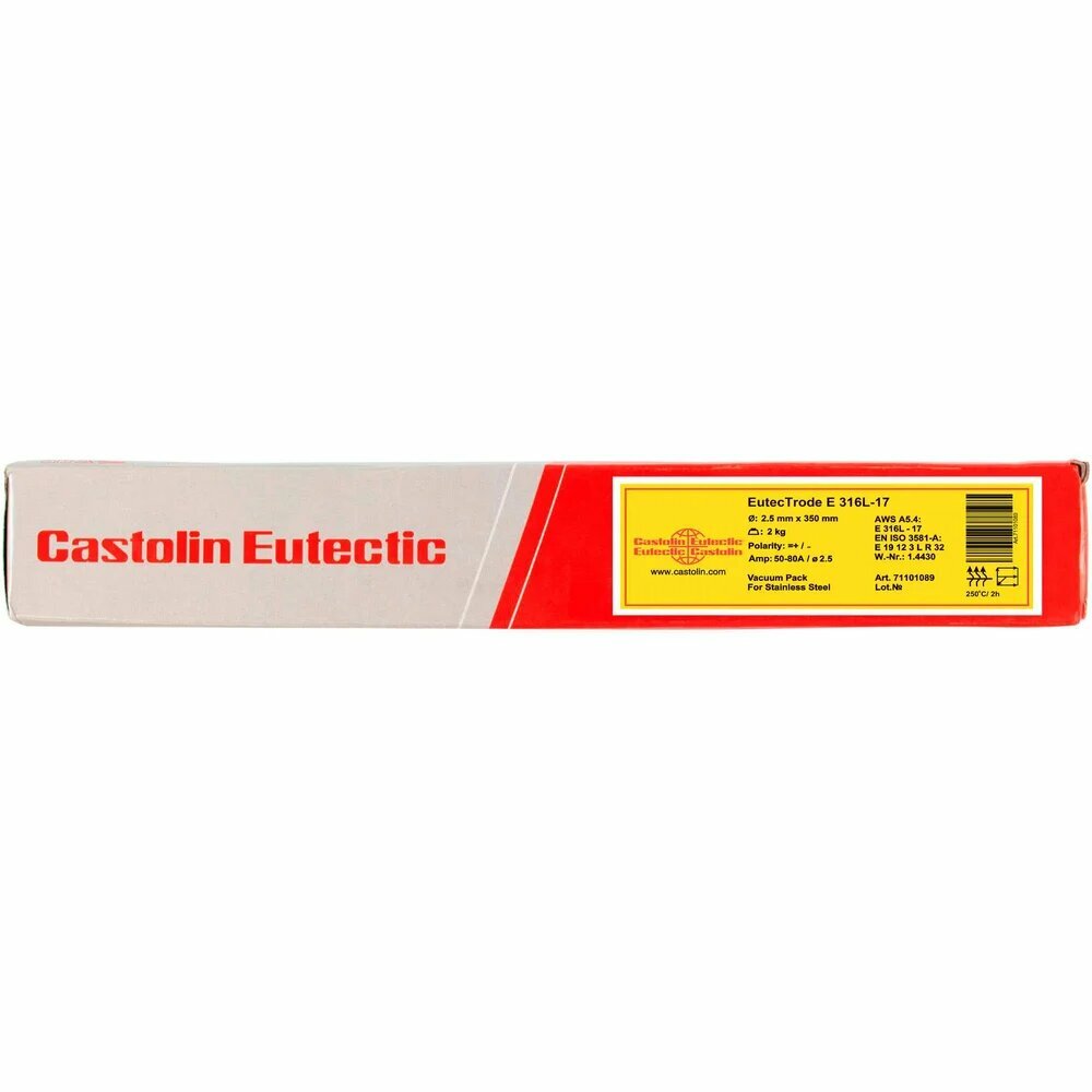 Электроды CASTOLIN EutecTrode E316L-17 VP – рутиловое покрытие, электрод нержавеющих сталей, коррозионная стойкость