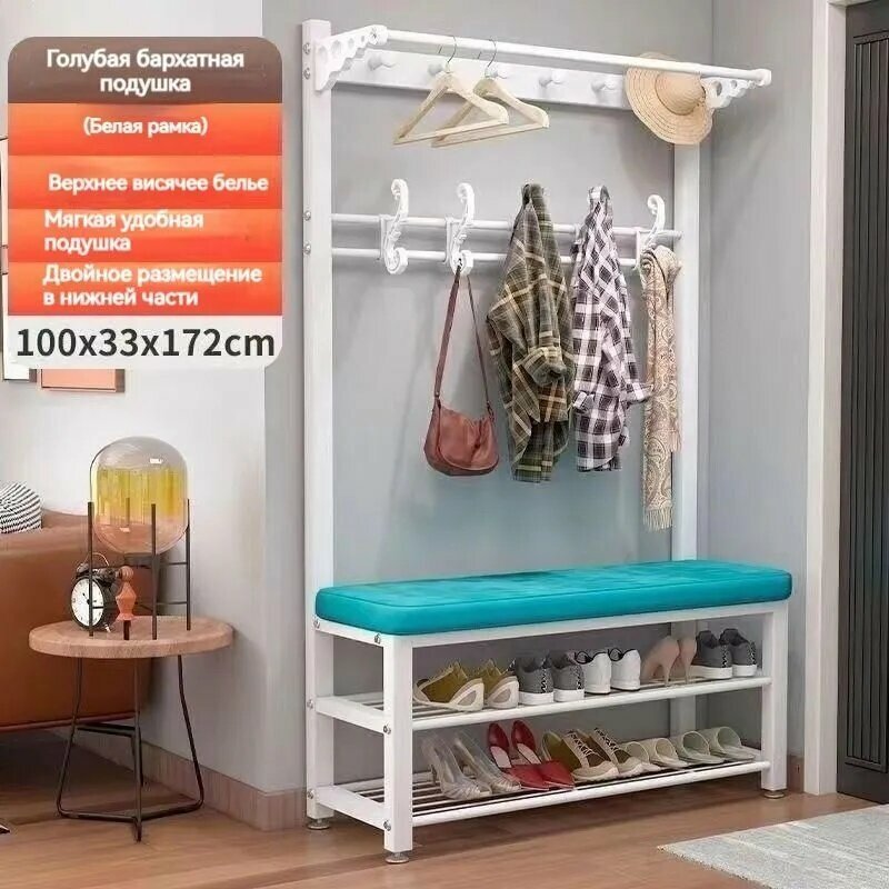 Комплект прихожей, белый, светло-синий