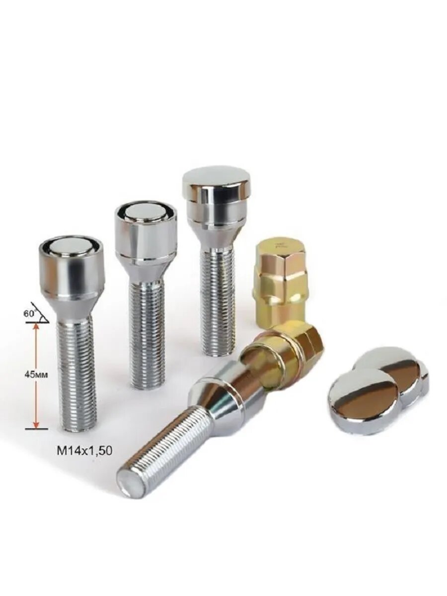 Комплект секретных болтов M14X1,50X45 Сфера Хром