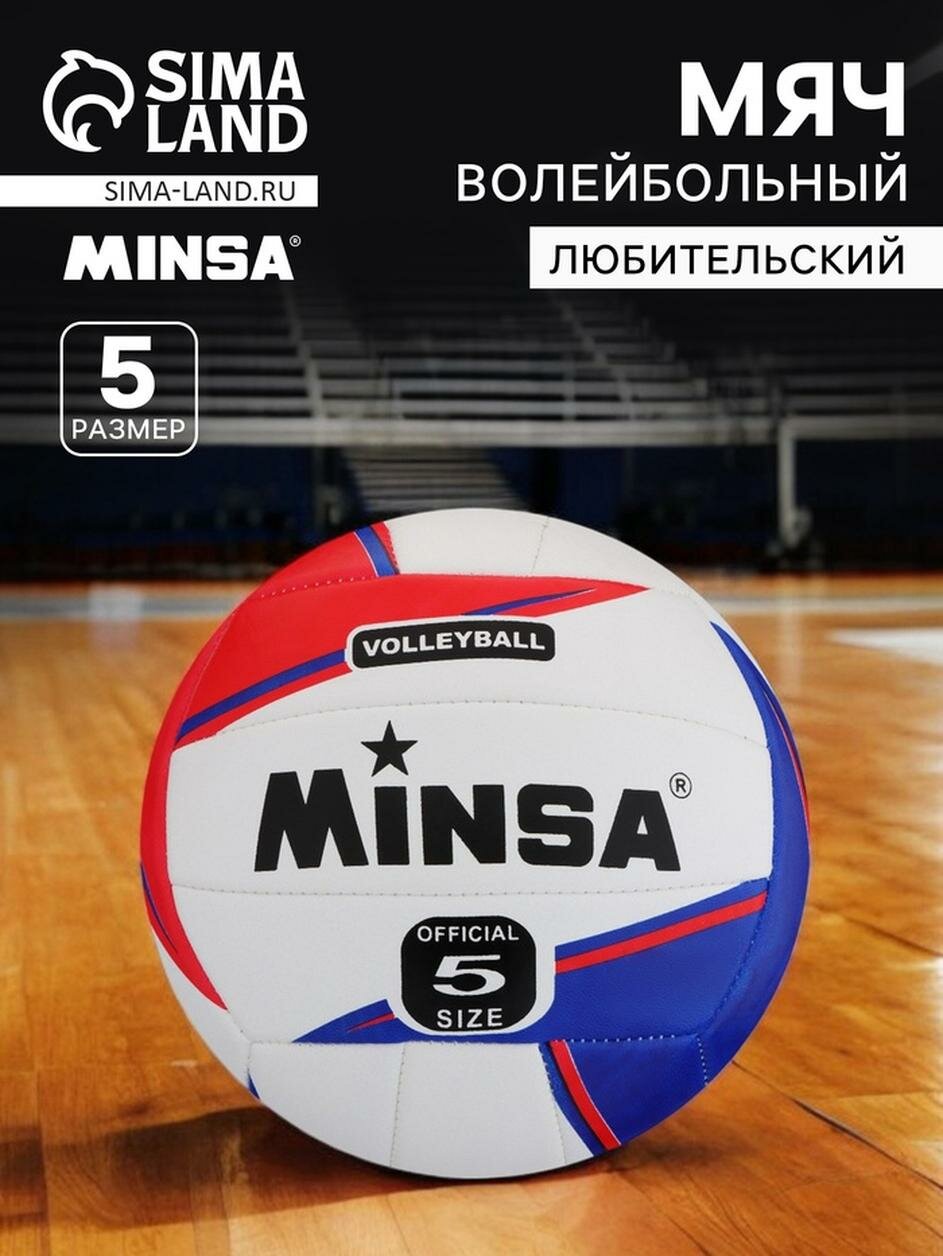 Мяч волейбольный Minsa, р. 5 (18 панелей, TPU, машинная сшивка)