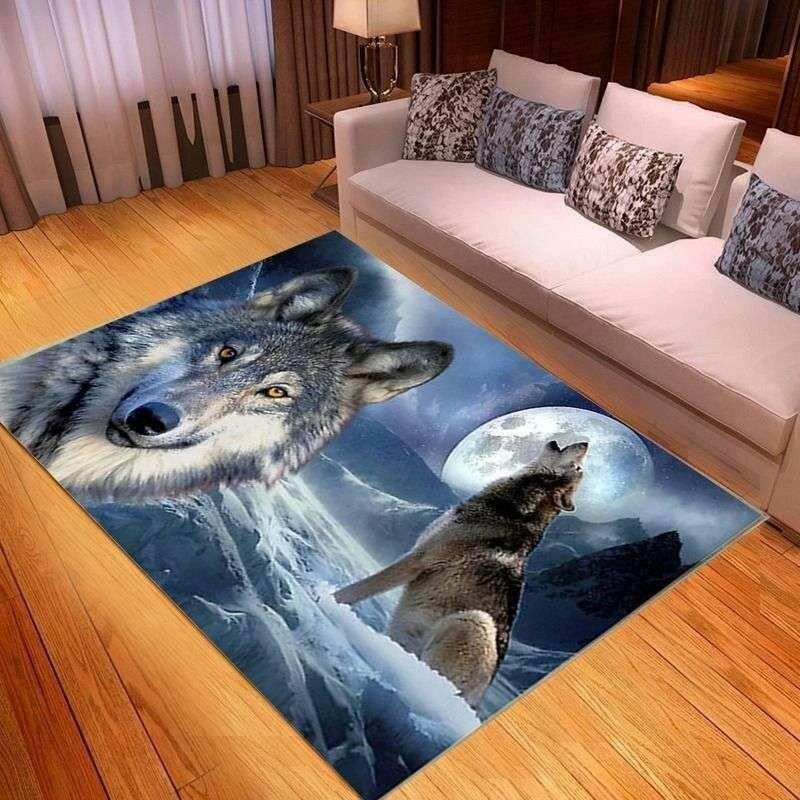 Ковер для декора дома с рисунком волка50*80