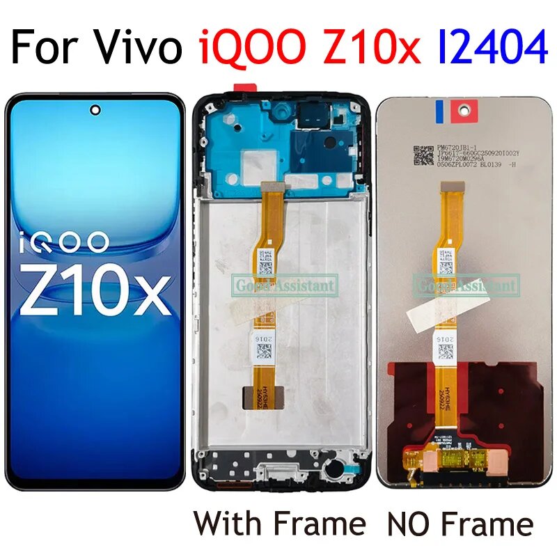 6,72-дюймовый черный дисплей для Vivo IQOO Z10x I2404 с сенсорным экраном и Black With Frame