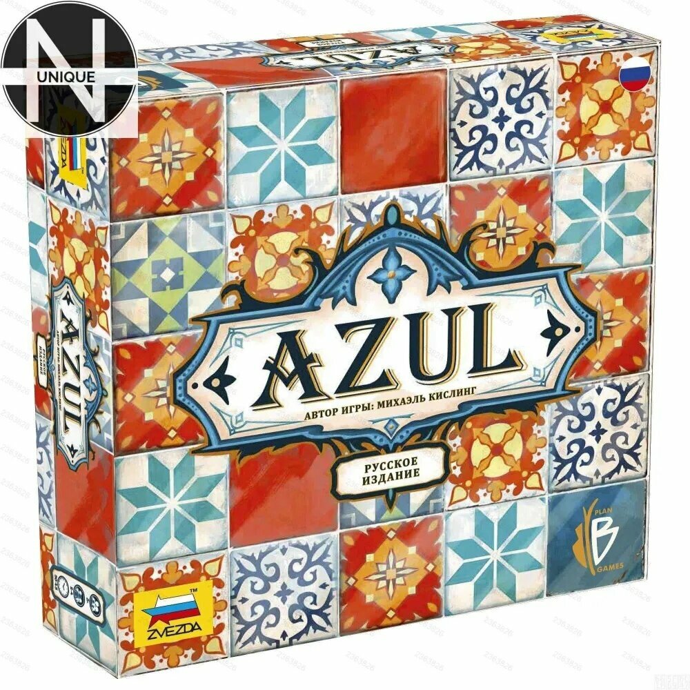 Настольная игра ZVEZDA "Azul" (Азул) для детей от 8 лет и взрослых, логическая стратегия для всей семьи и для компании, простые правила, отличный подарок, Звезда арт. 8965 Luxoury