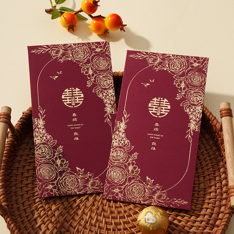 Горячая распродажаКрасные конверты для свадеб, новый китайский стиль, высококачественные деньги для смены фамилии и поделки с гостями, подарок для блокировки двери, возвратный подарок, красный пакет на тысячу юаней