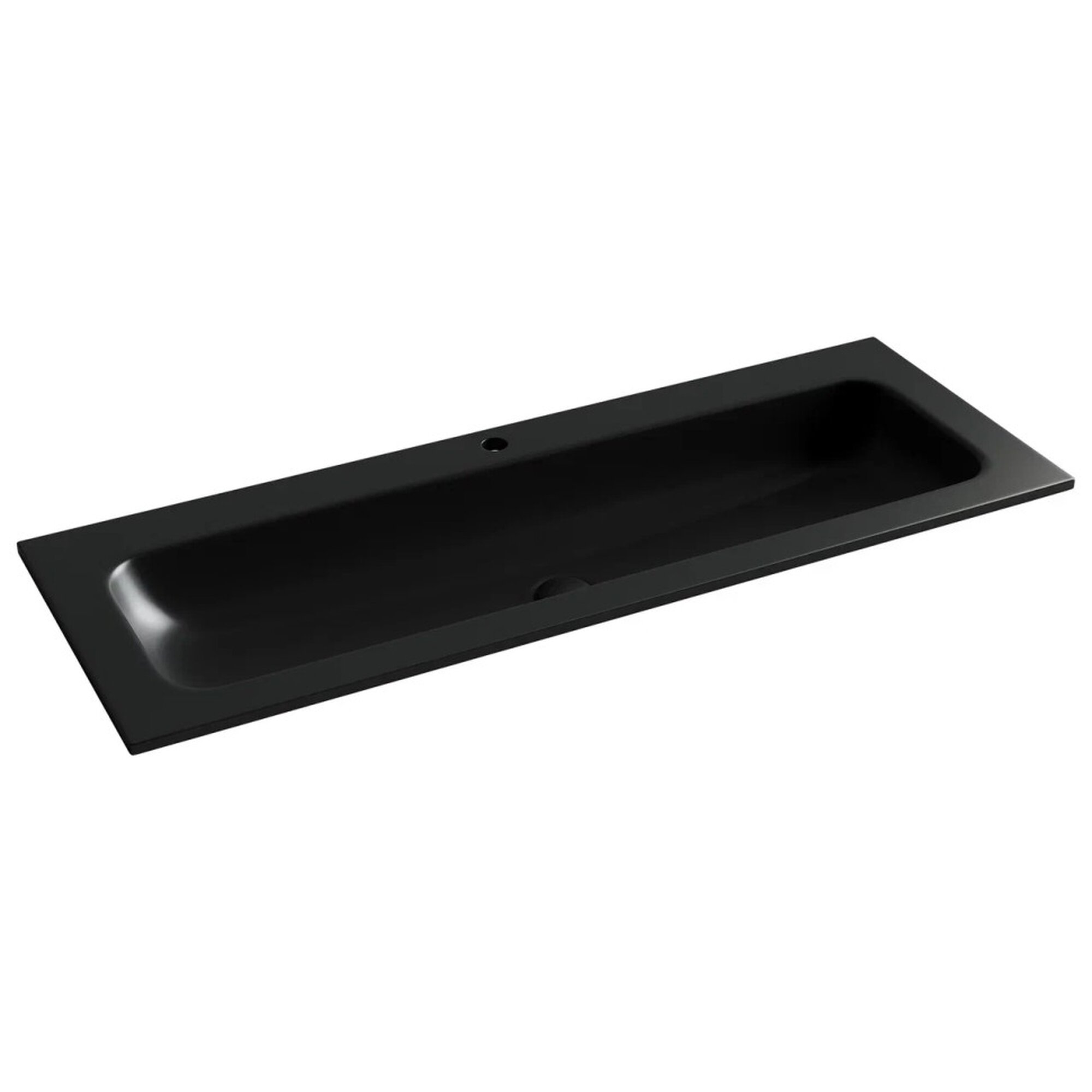 Раковина накладная Ceramicanova Grace CN7017MB, c одним отверстием под смеситель, 1210x457x137 мм, цвет черный матовый