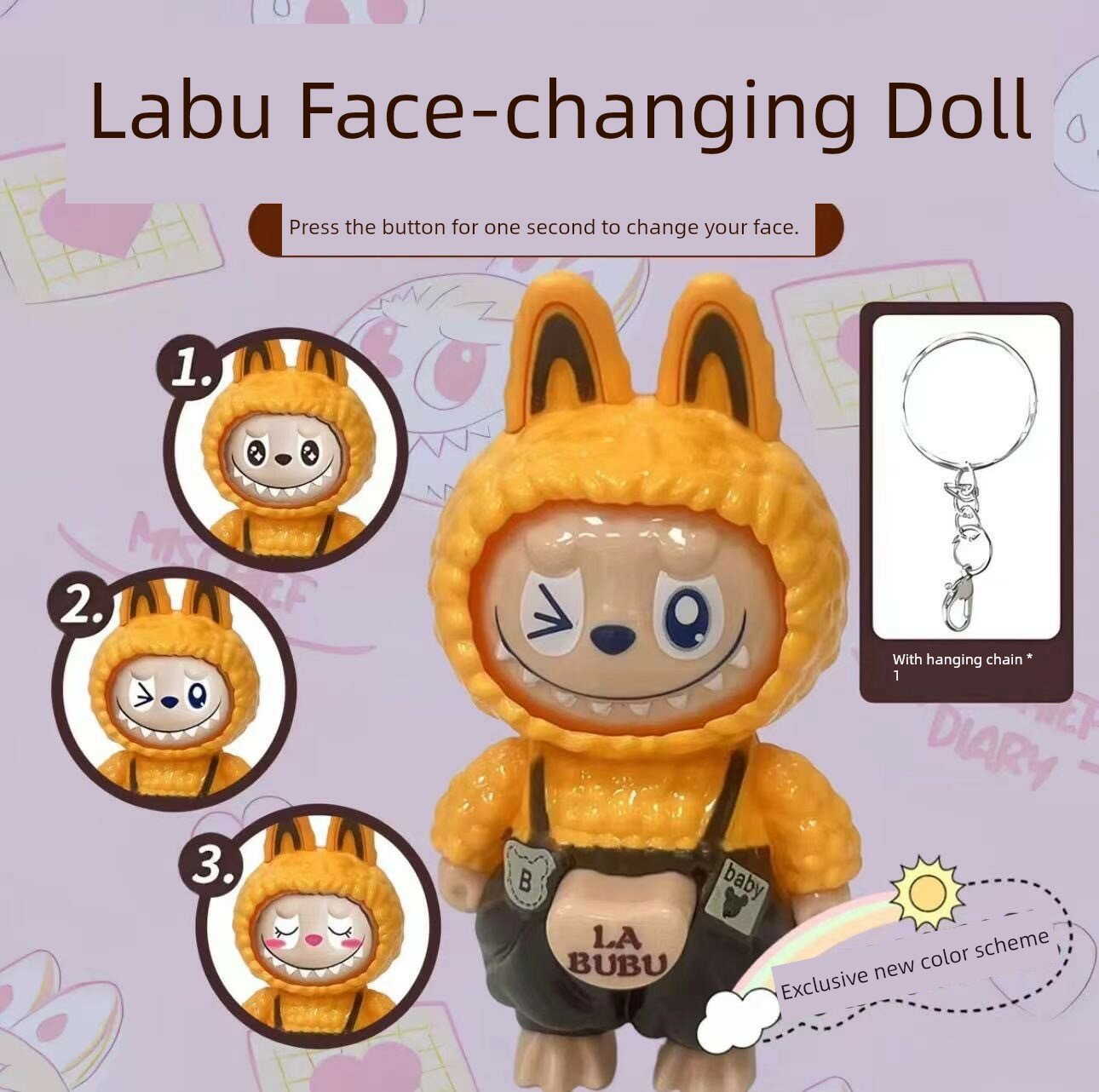 Игрушка Labubu: забавная кукла-трансформер, модный креативный брелок-антистресс, увлекательный аксессуар Игрушка Labubu