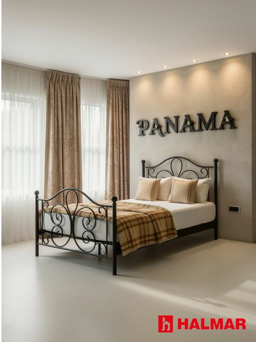 Металлическая кровать PANAMA черный, 120x200