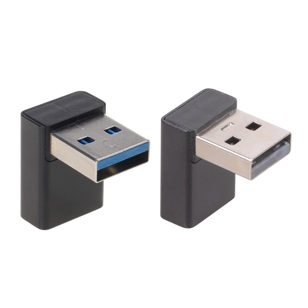 2шт Алюминиевый разъем USB 3.0 под углом 90 градусов для Долговечности и компактности