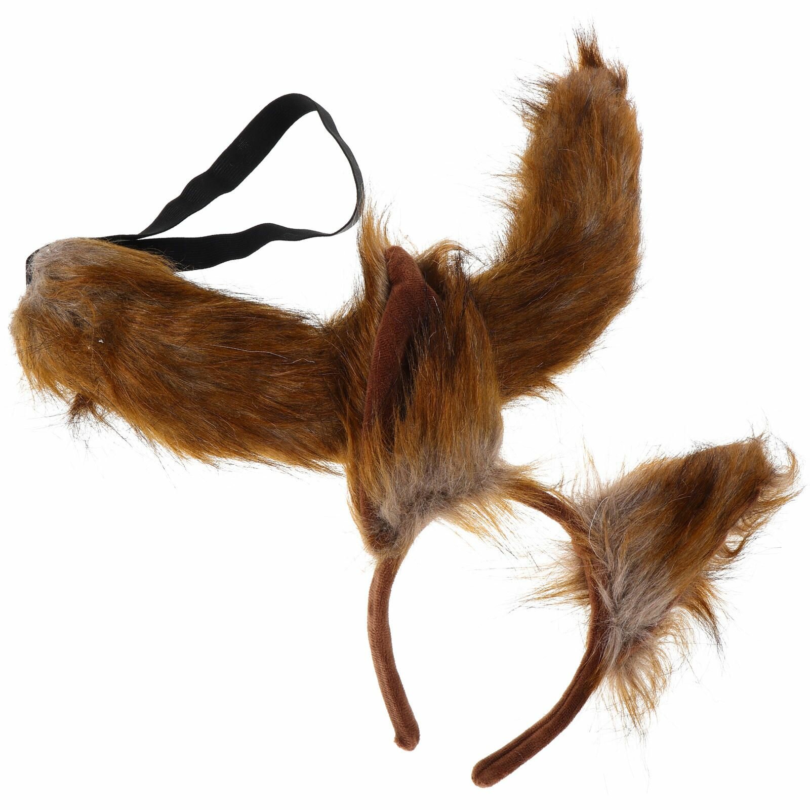 Повязка на голову с ушками, коричневый хвост, черные повязки для собак, костюм белки для взрослых и малышей