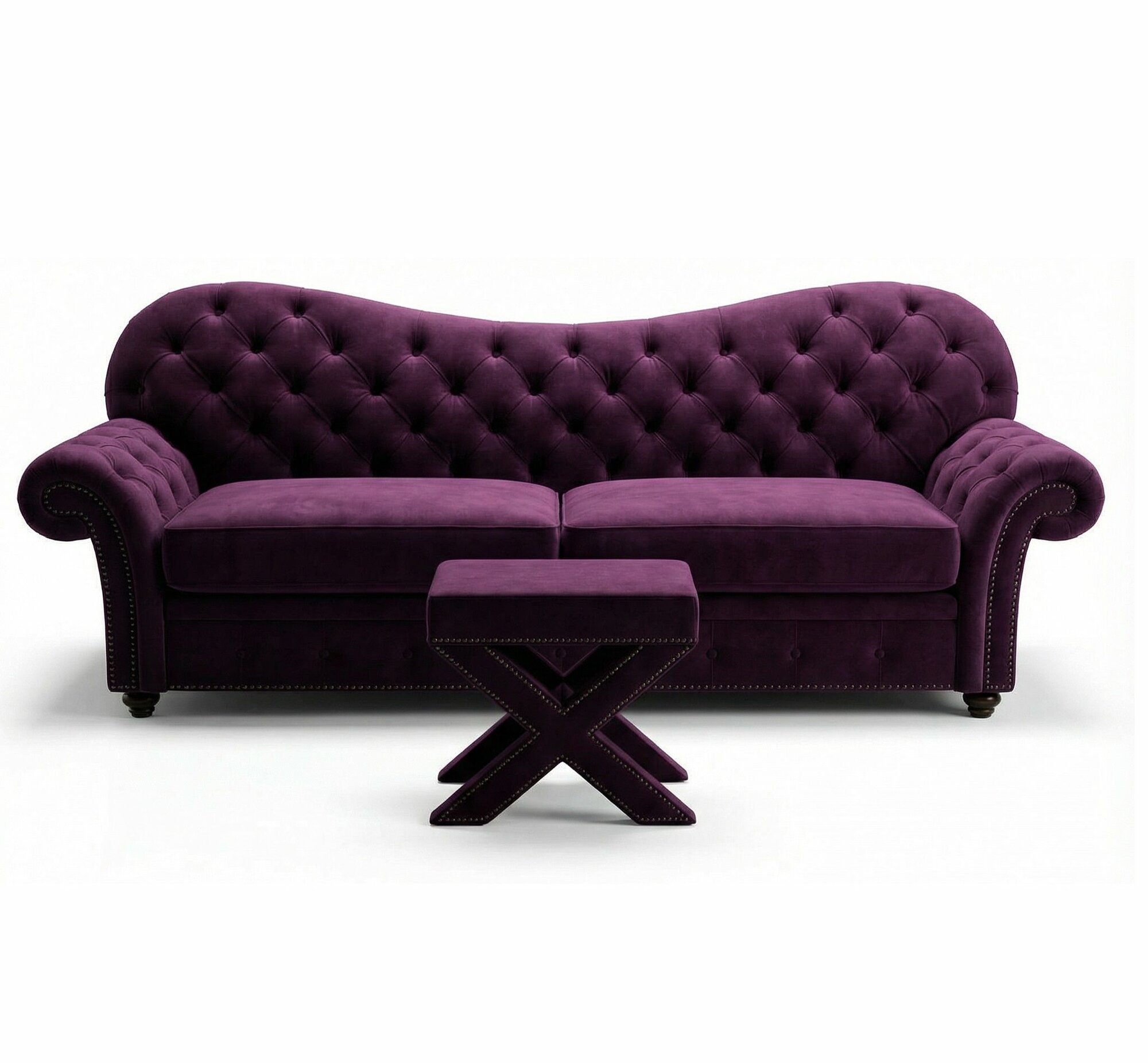 Диван HILTON размер 242х98х99 + 1 шт пуф банкетка