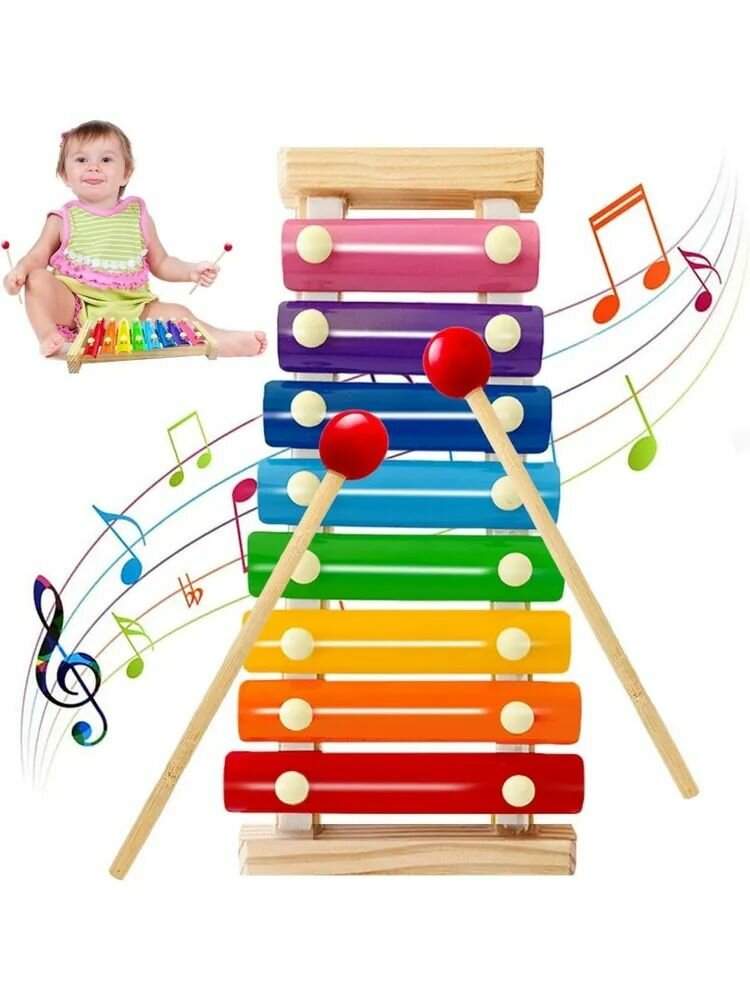 Деревянные ксилофоны игрушки для малышей.