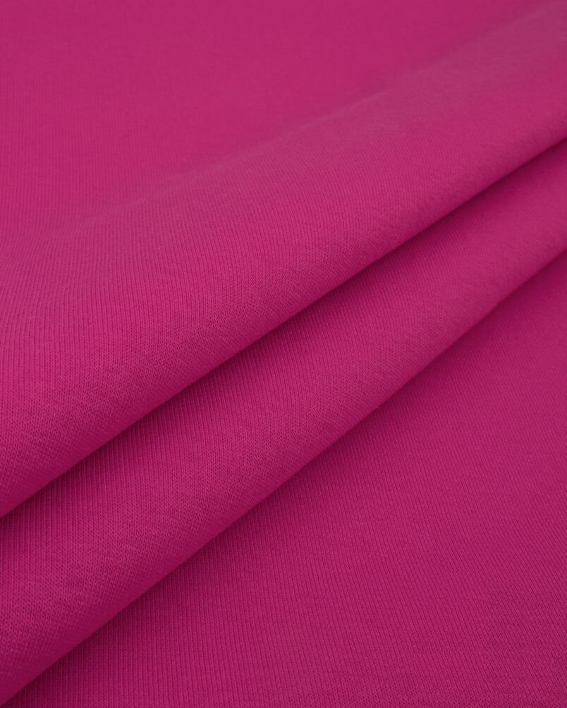 Ткань для шитья Футер 3-х нитка (трехнитка) с начесом, качество компакт пенье. Цвет фуксия. Готовый отрез 3*1,8 м.