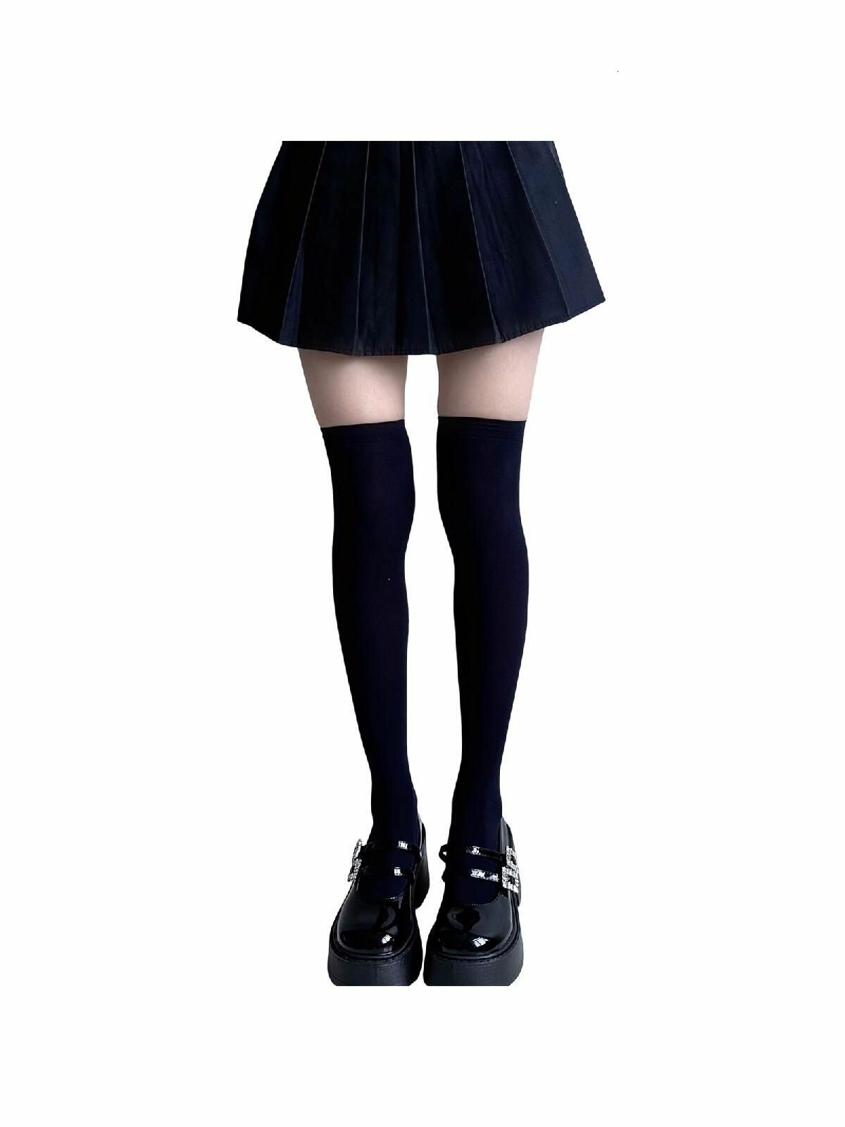 Шёлковые чулки до бедра, Черный