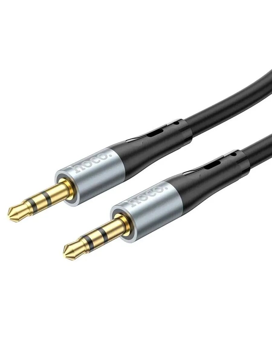 Аудиосоединитель Hoco UPA22 AUX 3.5мм-3.5мм Jack, 1 метр, черный / кабель для наушников / провод аукс в машину