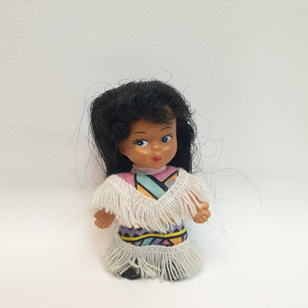 Кукла 10 см Народов мира, резиновая, пластик. Винтаж, СССР.