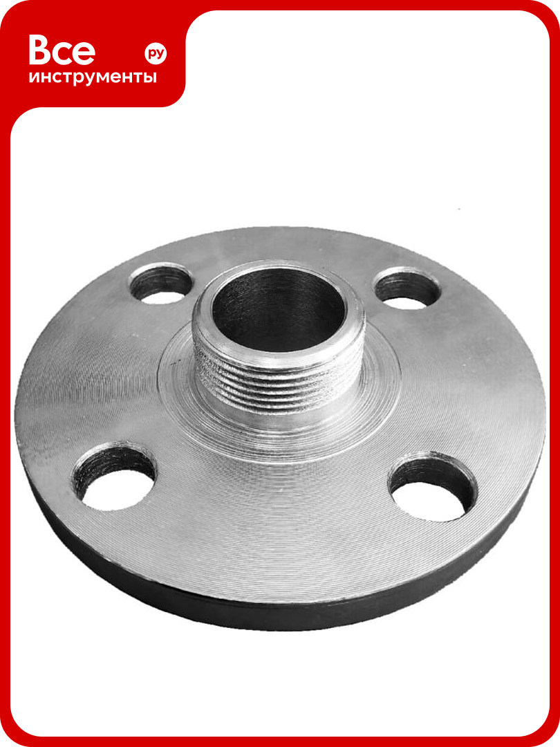 Стальной оцинкованный фланец инотэк фсорх с резьбовым хвостовиком, Ду32-1 1/4, Pу16, 1 шт 4687203603724