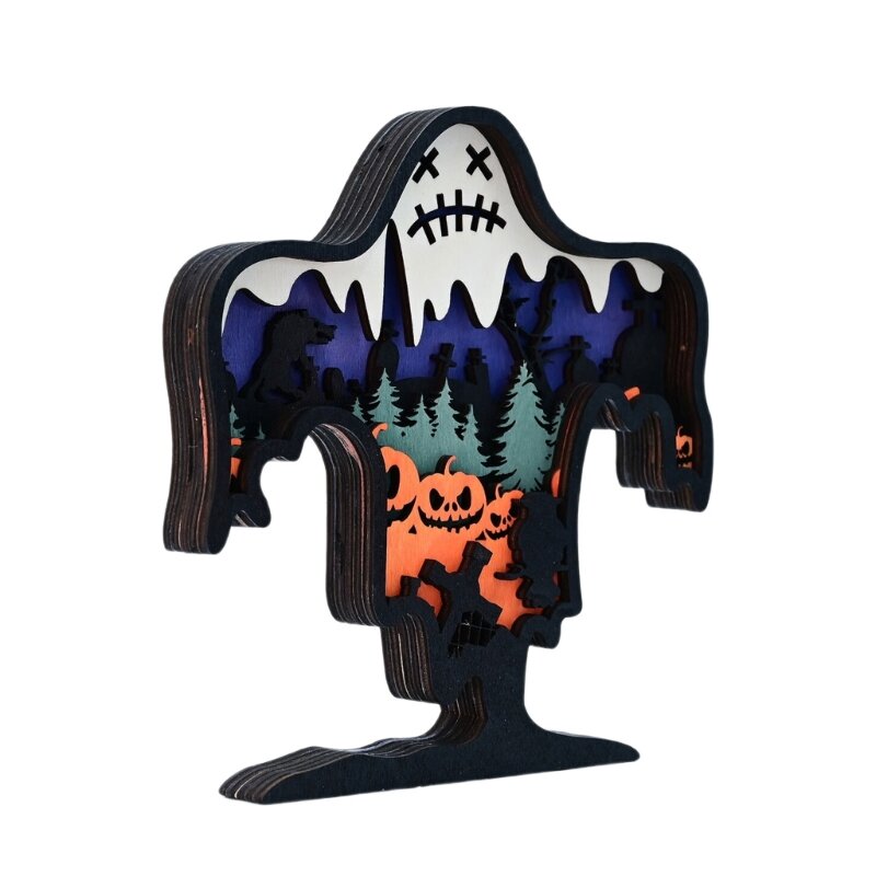 Деревянные Вывески на Хэллоуин Отдельно Стоящие Настольные Вывески В Деревенском Стиле Фермерские Дома Домашний Декор