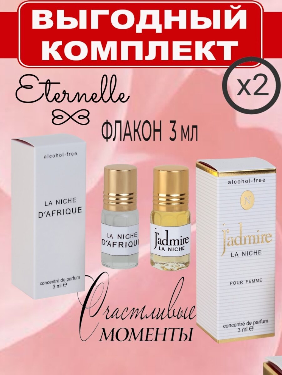 Parfum Eternel. Набор: Духи масляные La Niche D"Afrique, 3мл. + Духи масляные La Niche J"ADMIRE, 3мл.