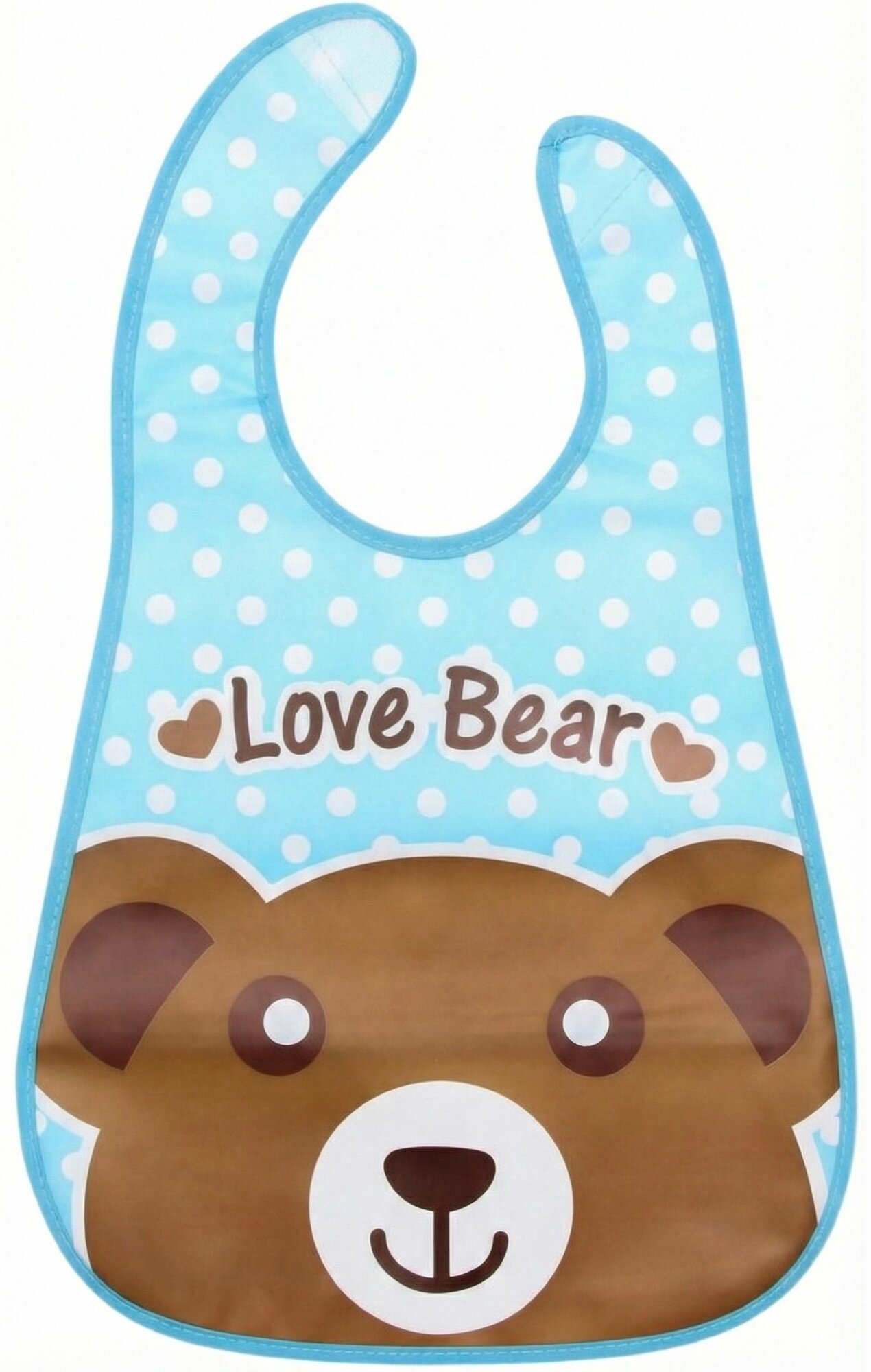 Нагрудник детский для кормления "Медвежонок", слюнявчик с карманом, непромокаемый фартук нагрудный, на липучке
