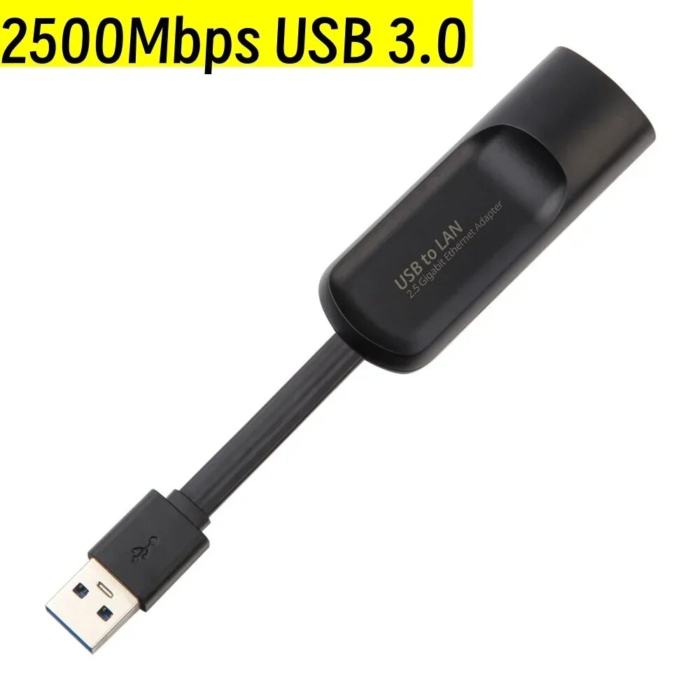 Проводной USB-адаптер Ethernet USB3.0 2500/1000 Мбит/с, сетевая карта USB Type-C на RJ45 для ПК, ноутбуков и компьютеров