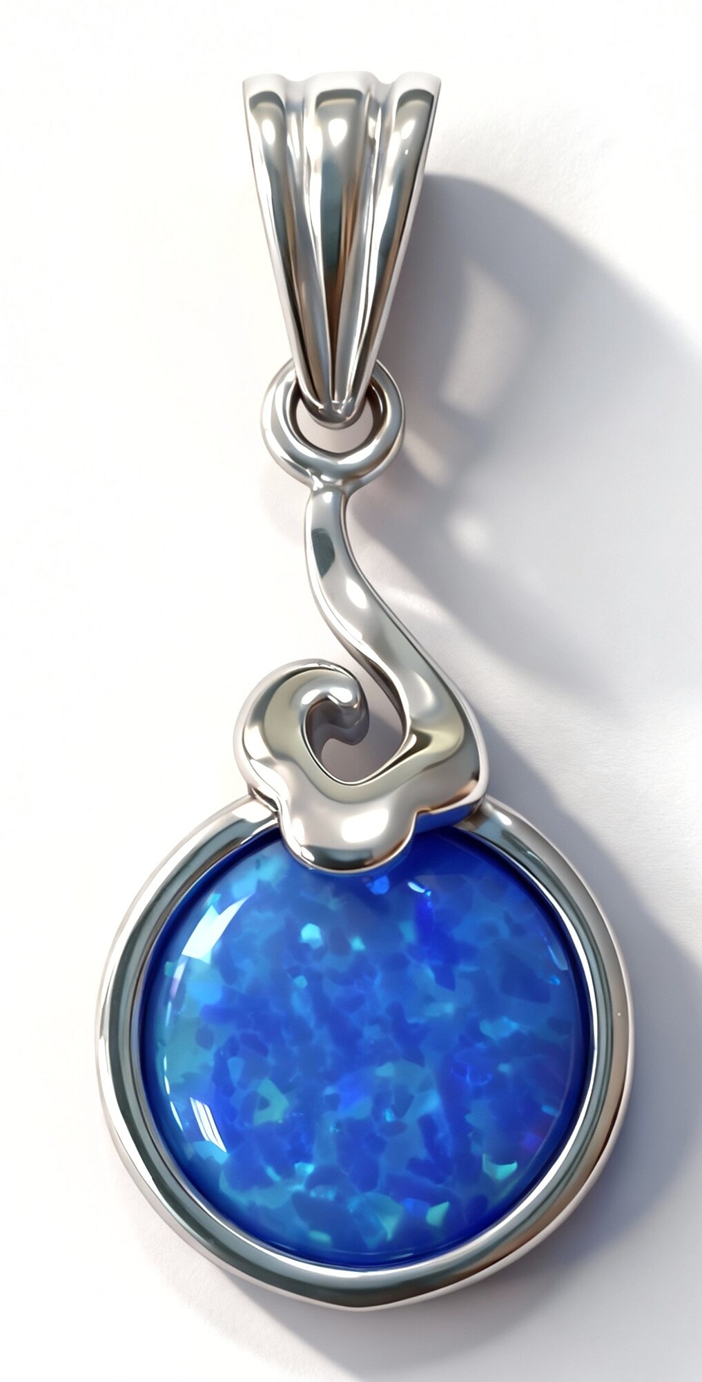 Подвеска, серебро, 925 проба, родирование, опал синтетический