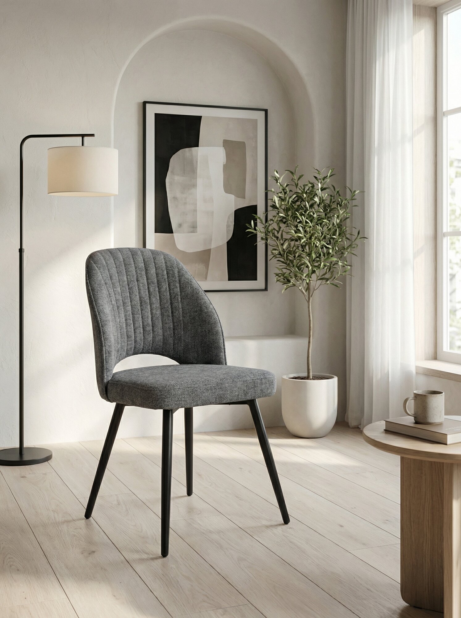 Стулья для кухни и гостиной Милан, комплект 2 штуки в цвете графит