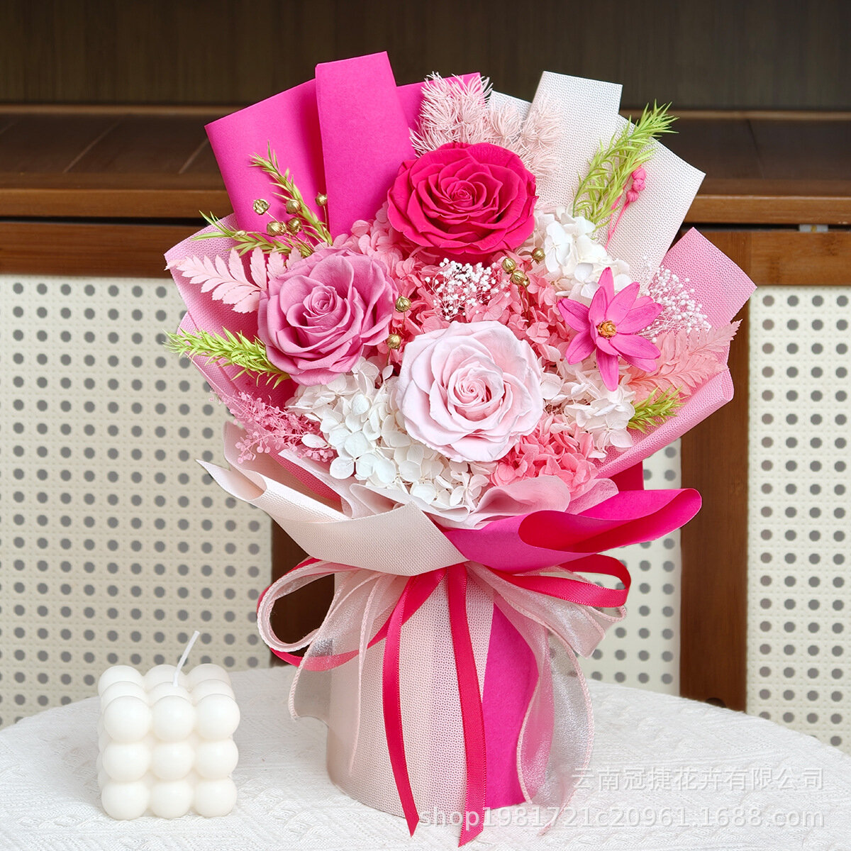 Засушенные розы, подарок на День матери, небольшой букет на День святого Валентина, букет из засушенных цветов, готовая подарочная коробка