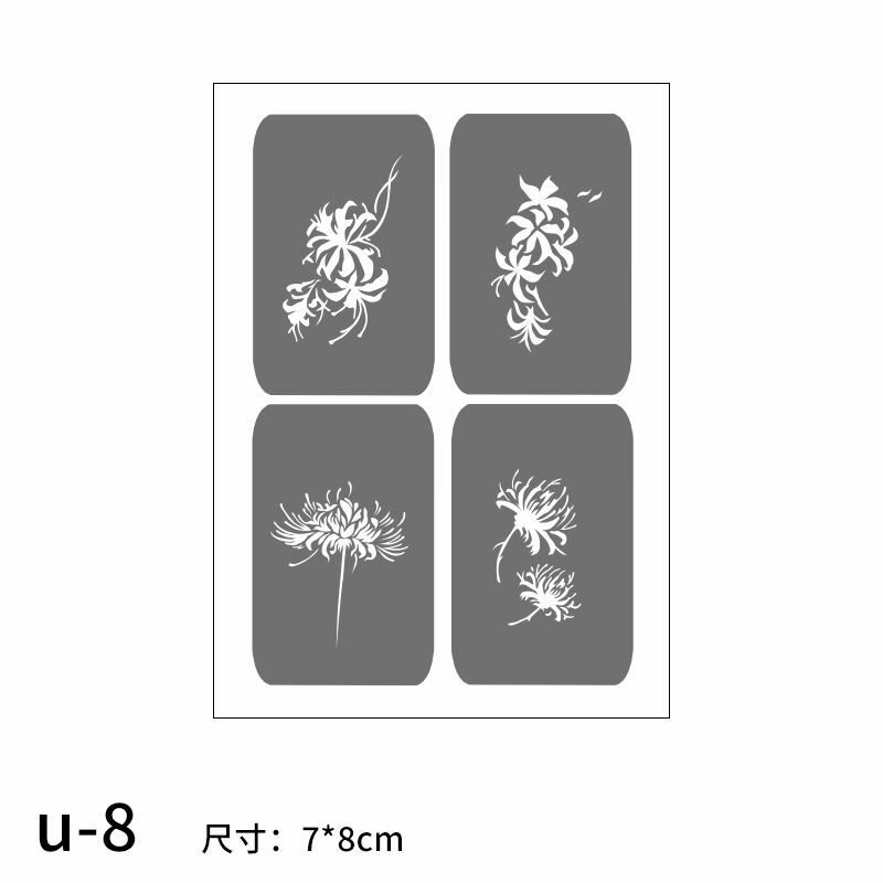 Трафарет для татуировки Bianhua, полуперманентный татуировочный сок, хна, спрей для татуировки, маленький размер для ключицы и руки