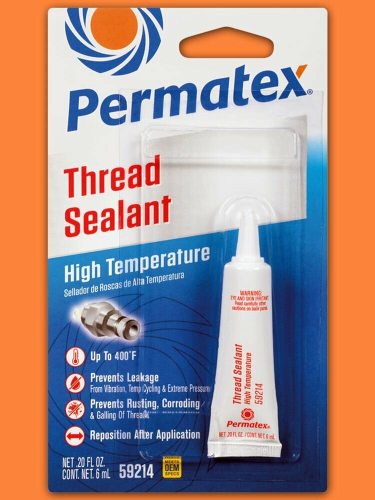 Анаэробный Термостойкий герметик для фиттингов с Тефлоном PERMATEX 59214