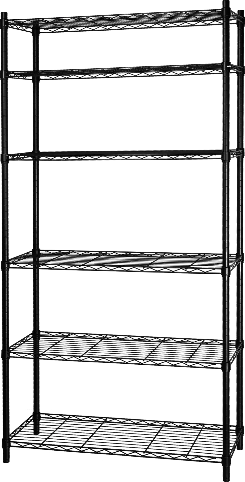 Стеллаж сетчатый 6 полок 90x180x35 см металл цвет черный нагрузка на полку 50 кг