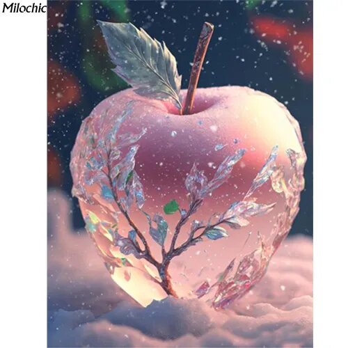 Алмазная мозаика со стразами <Вишневое дерево мечты>, серия "Круглый бриллиант/Пейзаж", 30*40 см