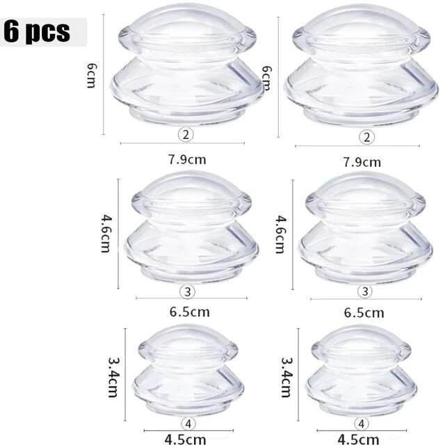 Силиконовые вакуумные массажные чашки Silicone Massage Cups