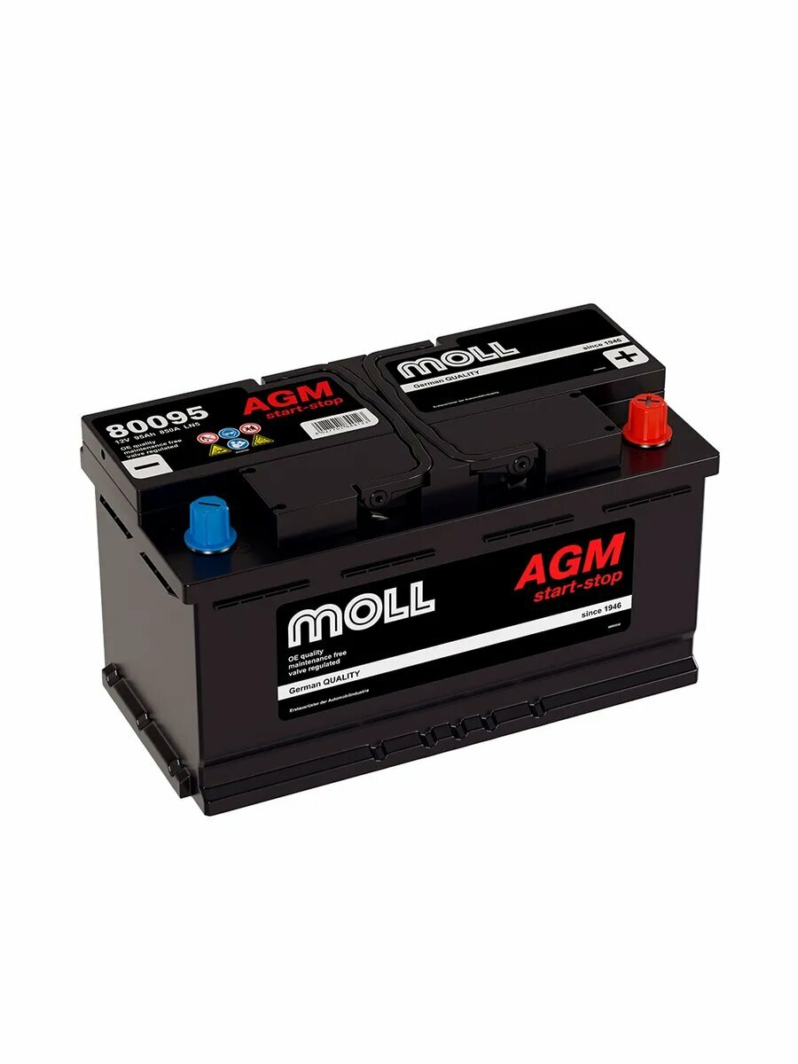 Аккумулятор МOLL AGM 95R 12V 95Ач 850А 353x175x190 обр. пол.