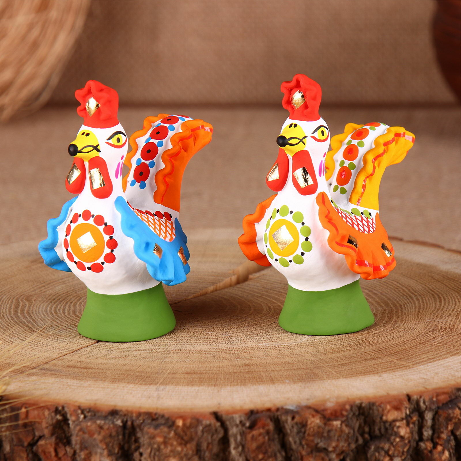 Дымковская игрушка "Фигурка: Петух", цвет: разноцветный, тематика праздника: универсальная тематика