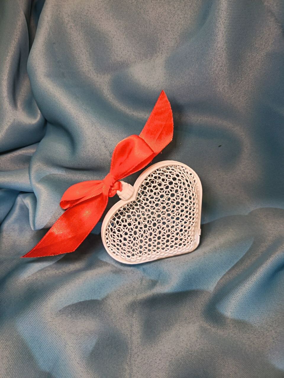 Шкатулка "Сердце", ручная работа, пластик, белая, 10x10x10см