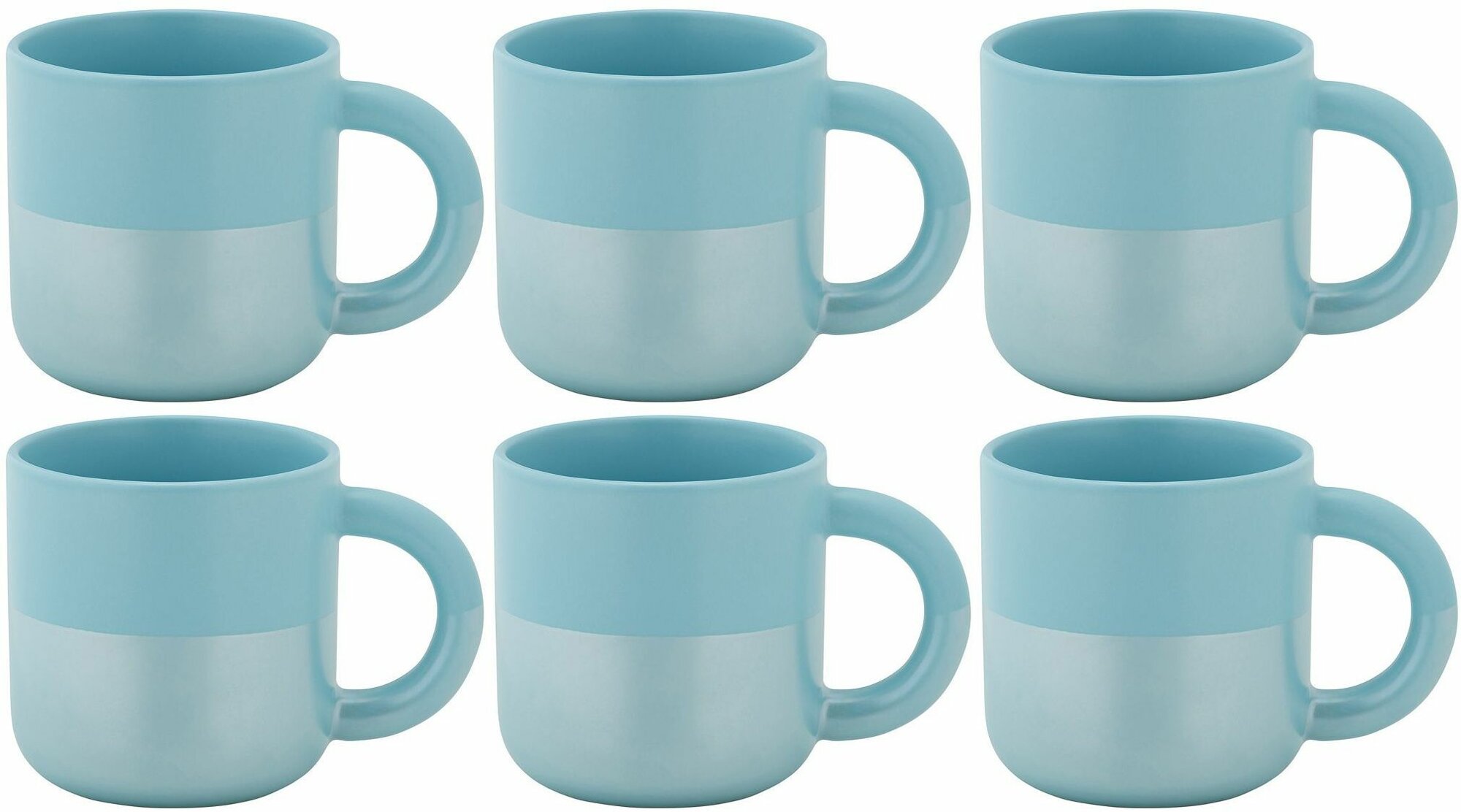 Набор из 6 кружек Maxwell & Williams Горизонт 350 мл, фарфор, чашки для чая и кофе 6 шт