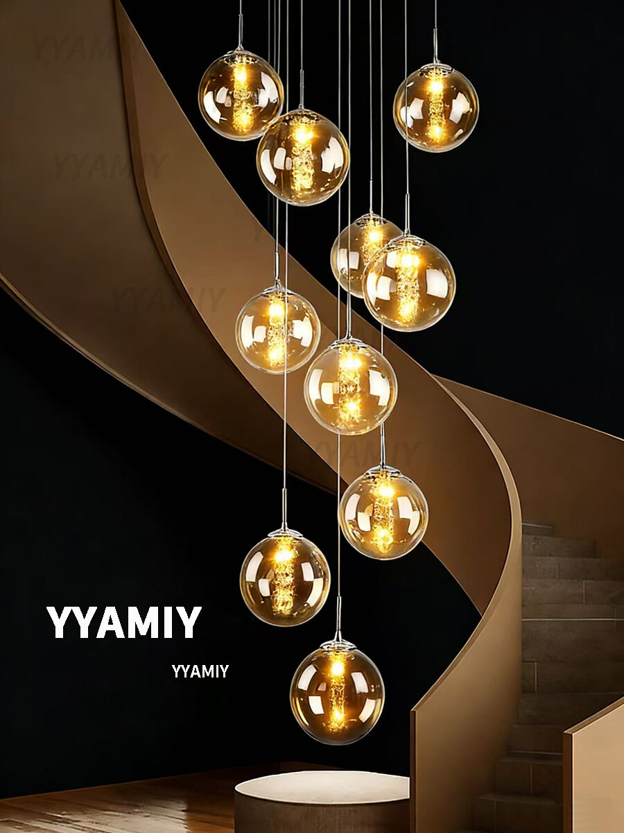 Потолочная люстра，Люстрадлялестницы，Потолочнаялюстра，люстр, Кухоннаялюстра，Подвесныелюстры,4плафон，стеклянный，G9,28т