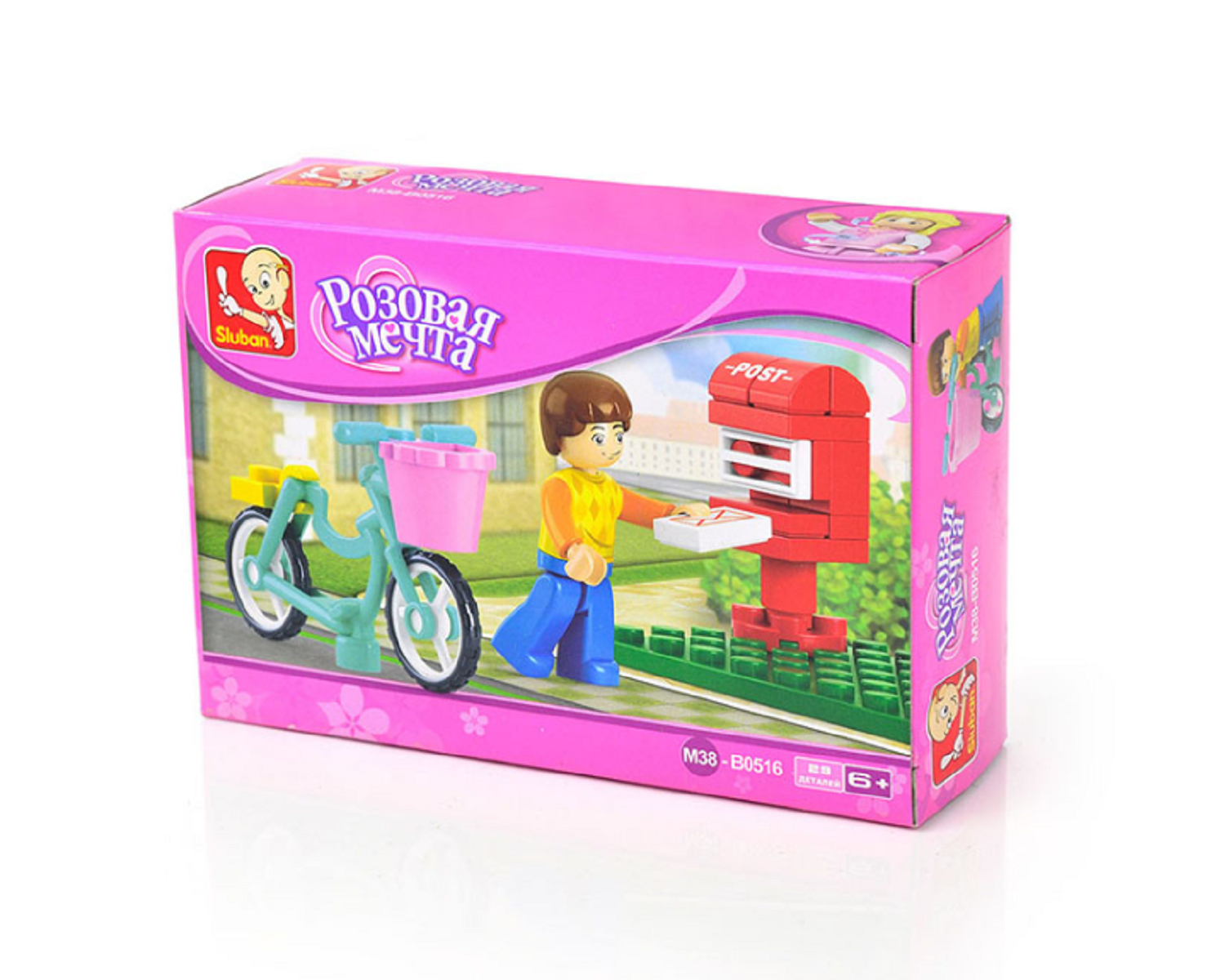 Конструктор Sluban Розовая мечта. Почтальон, 29 дет. M38-B0516