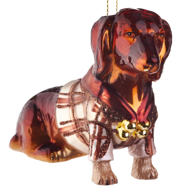 Елочная игрушка Такса с Оксфорд-стрит 12 см, стекло, Goodwill, YA92448-1