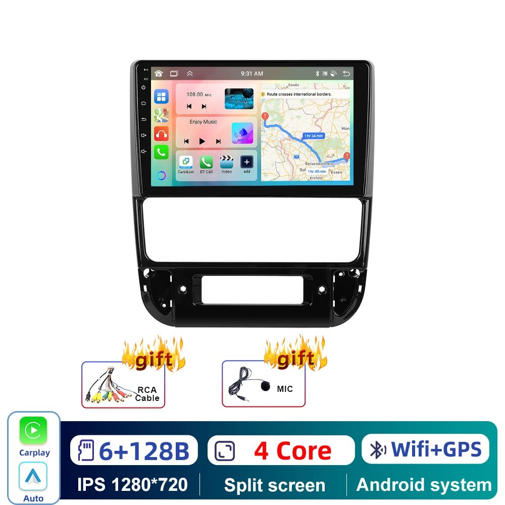 Автомагнитола Podofo на Android для Peugeot 406 1995-2005, автомобильный стереоплеер, 6G 128G Carply