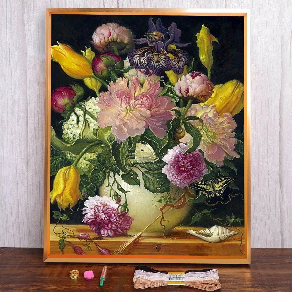 MEIAN Набор для вышивания,30x40CM, Чистый холст с сеткой,14CT
